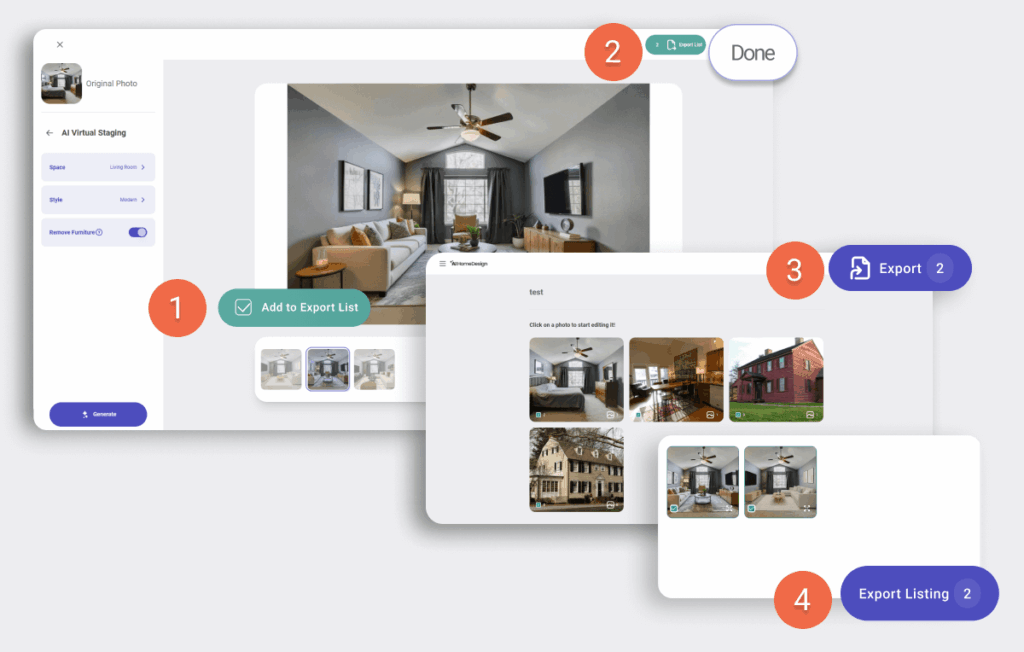 Utilize AI HomeDesign within RealSmart Agent Dashboard