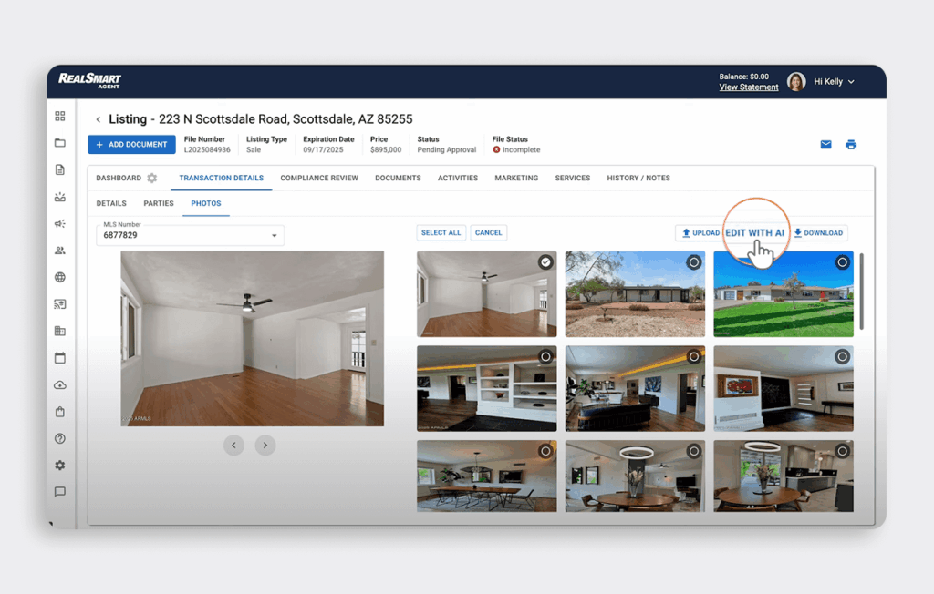 Utilize AI HomeDesign within RealSmart Agent Dashboard